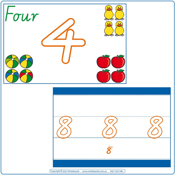 Number Starter Pack - VIC Modern Cursive Font | Writeboards | Children ...