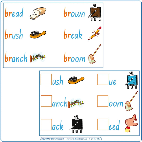 Phonic Consonant Blends - NSW Foundation Font | Writeboards | Children ...