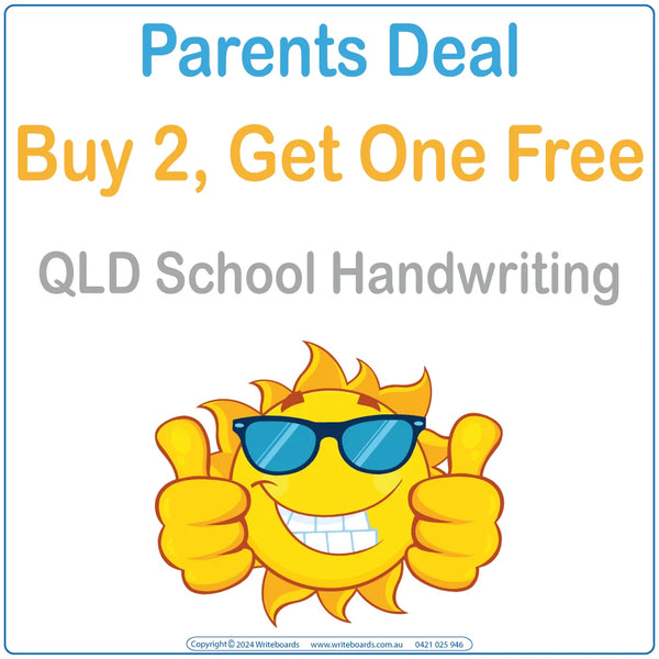 Buy 2 Get 1 Free - QCursive for Parents | Ages 3 to 9 - Writeboards