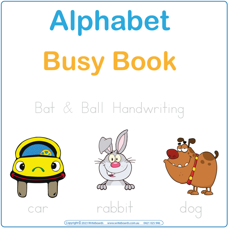 Busy Book Alphabet Package - Writeboards