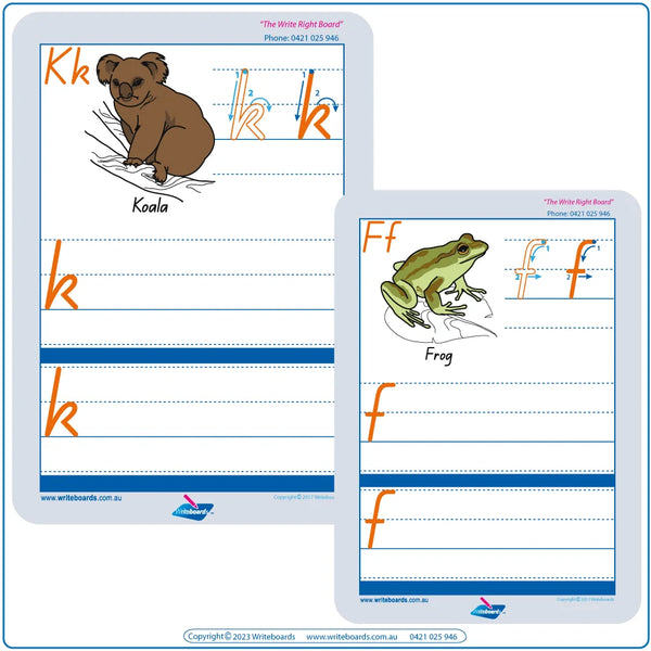 Australian Animal Alphabet Worksheets - QLD Modern Cursive Font ...