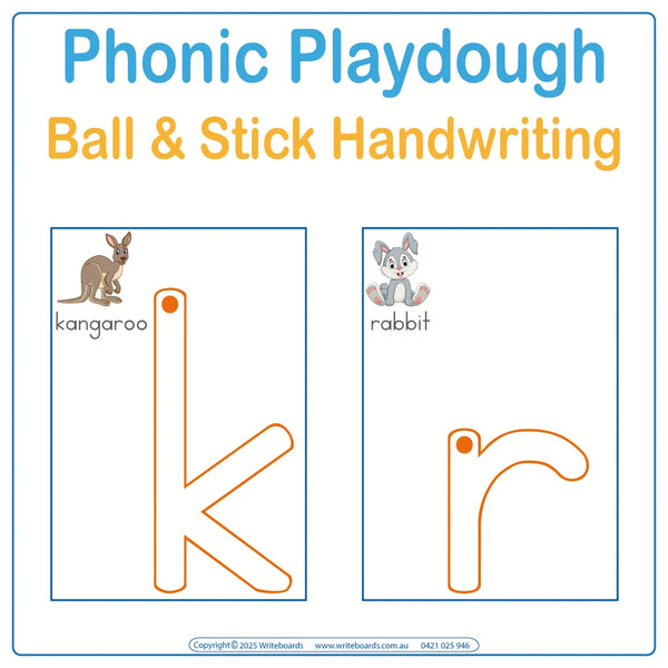 Ball & Stick Phonics Alphabet Tracing Worksheets for Kids Aged 3 ...
