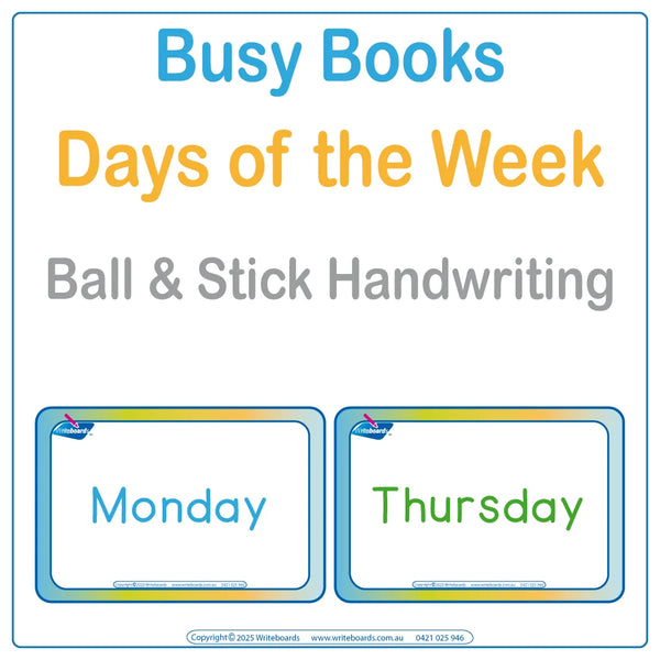 Busy Book Days of the Week Package - Writeboards