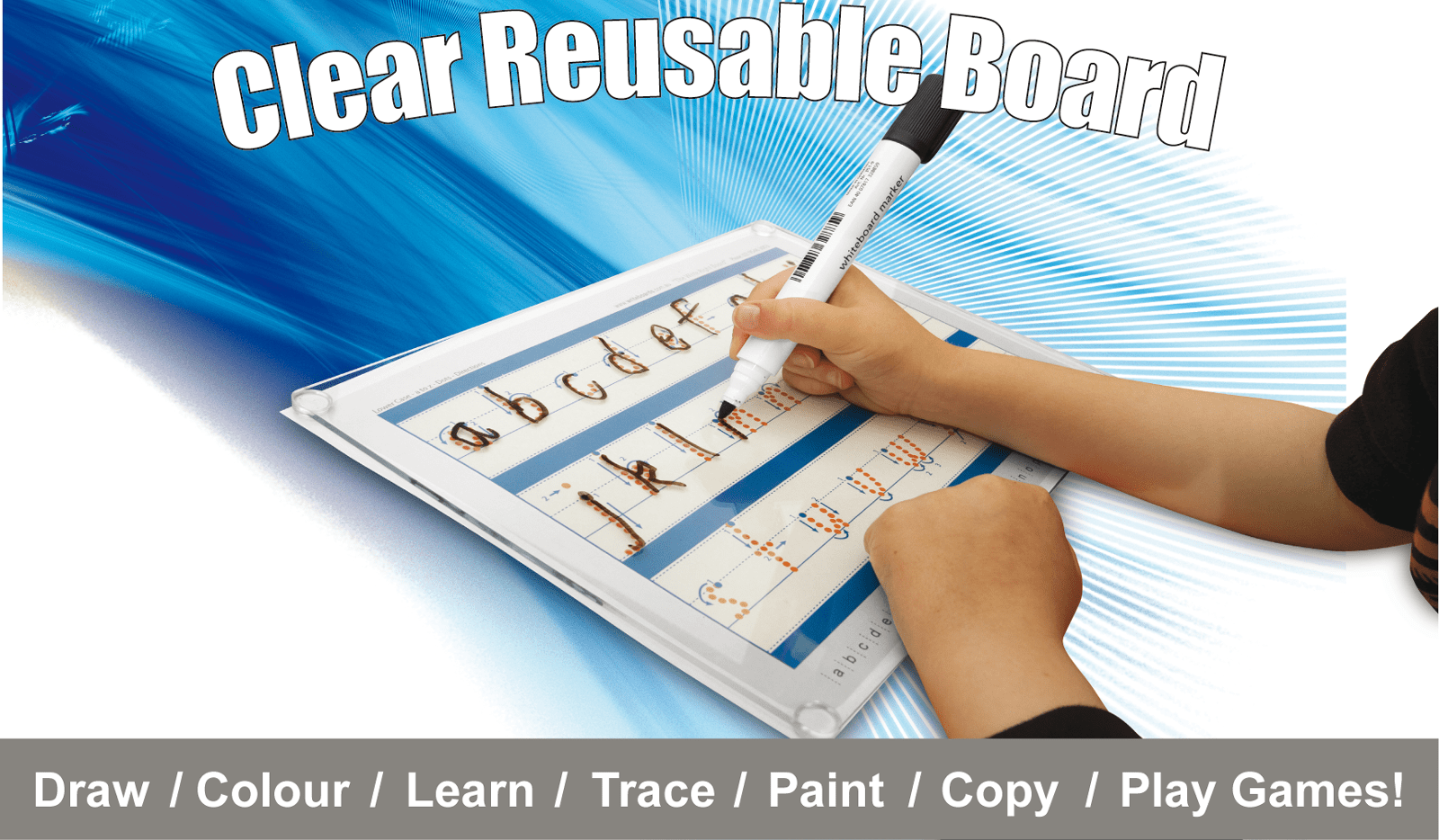 Clear Reusable Handwriting Boards and Educational Worksheets for Kids