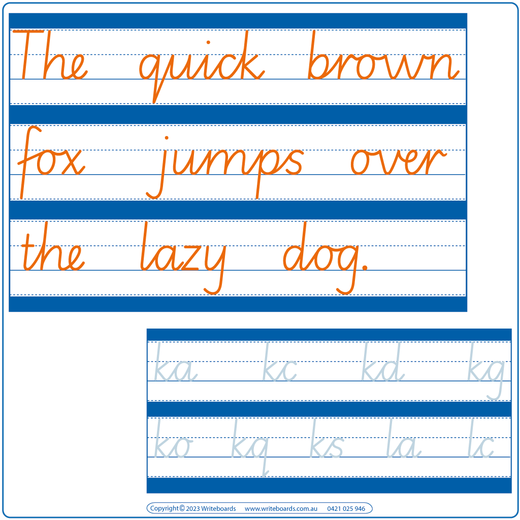 SA Modern Cursive Font | Writeboards | Children’s Writing Board