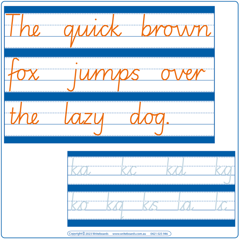 SA Modern Cursive Font | Writeboards | Children’s Writing Board