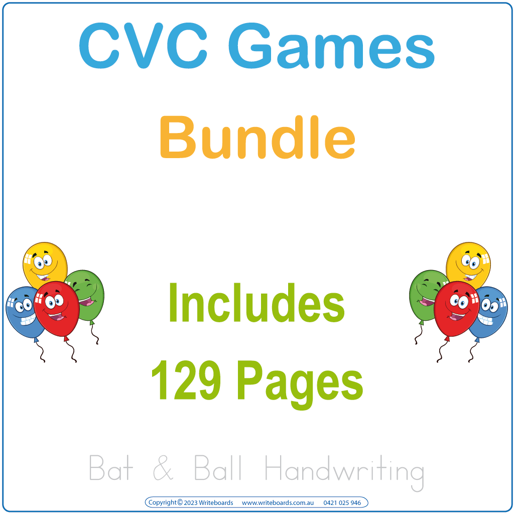 CVC Games Bundle | Writeboards | Children’s Writing Board