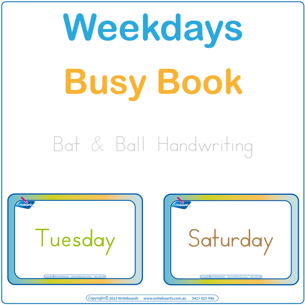 Busy Book Days of the Week Package | Writeboards | Children’s Writing Board