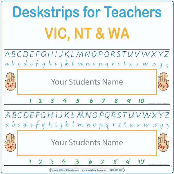 VIC Modern Cursive Font Desk Strips – Printable Resources for Teachers ...