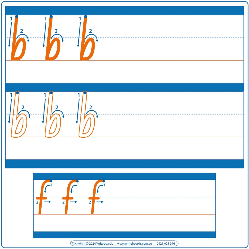 Large Dotted Third Letters - NSW Foundation Font - Writeboards