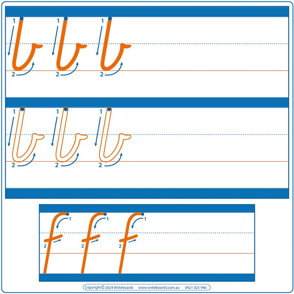 Large Dotted Third Letters - VIC Modern Cursive Font - Writeboards