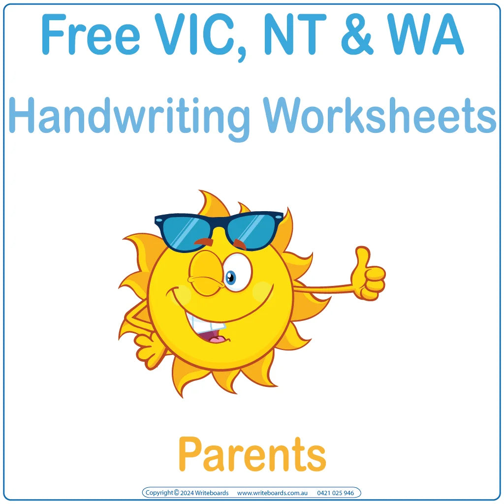 Free VIC Modern Cursive Font Worksheets for Parents - Writeboards
