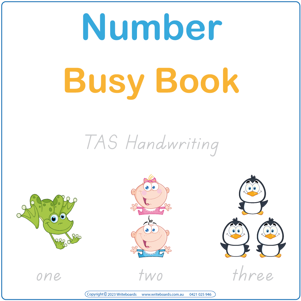 Busy Book Numbers - TAS Handwriting - Writeboards