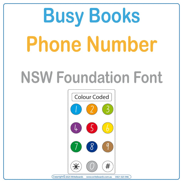 Teach your students their phone number | NSW Foundation Font - Writeboards