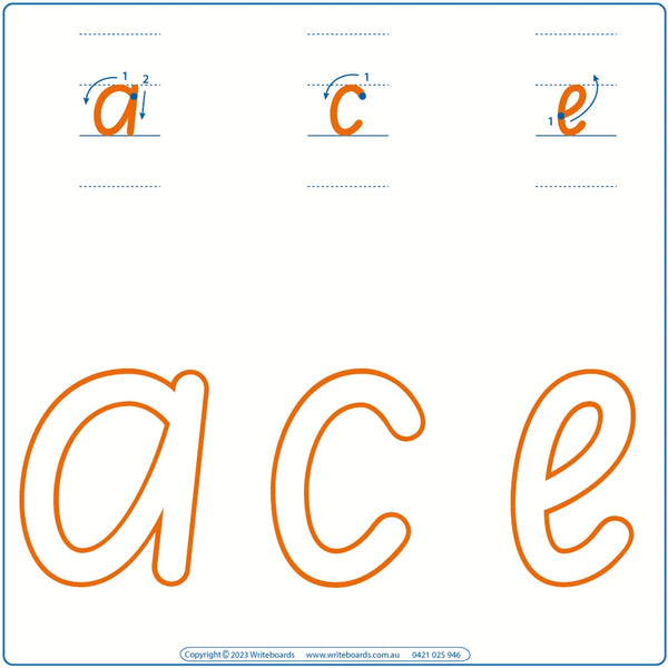 SA Modern Cursive Font Lowercase Letters and Number Worksheets ...