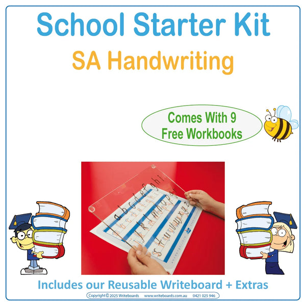 SA Modern Cursive Font School Starter Kit - Writeboards