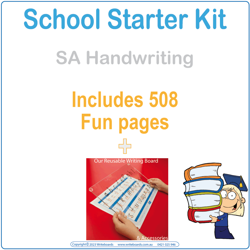 School Starter Kit - SA Modern Cursive Font | Writeboards | Children’s ...