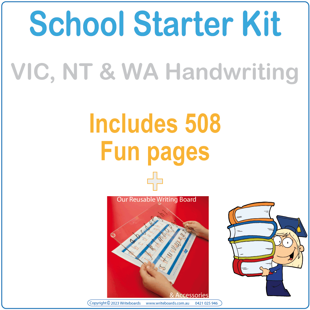 School Starter Kit for VIC, NT & WA Handwriting - Writeboards