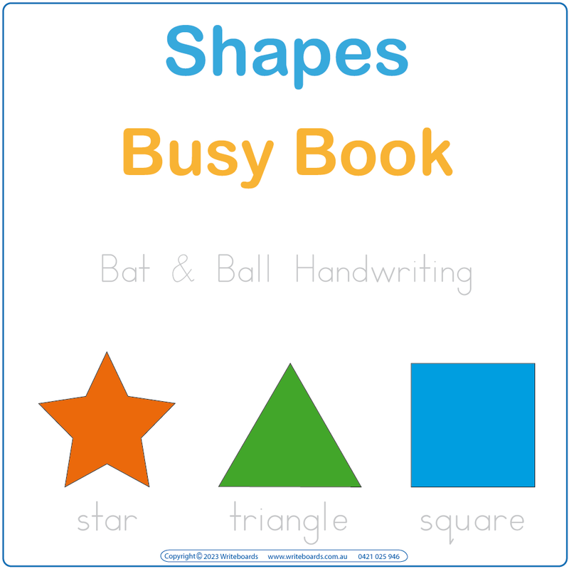 Busy Book Shapes Package | Writeboards | Children’s Writing Board