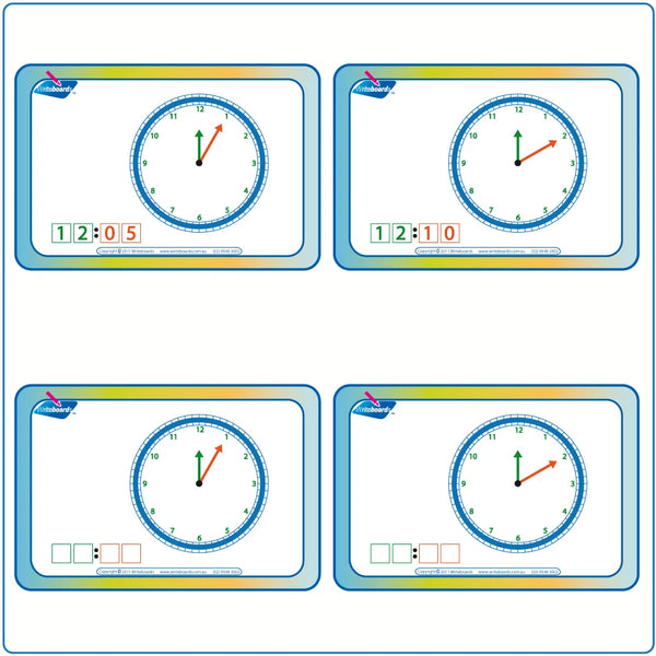 Learn to Tell the Time - Stage 2 - Writeboards