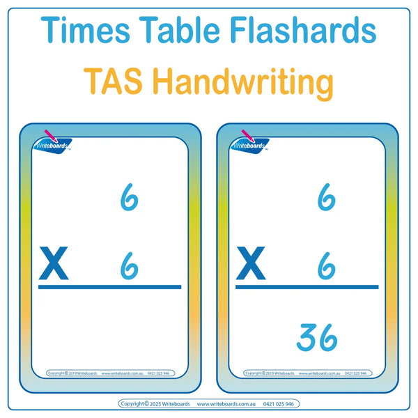 Times Tables 1 to 12 - TAS Handwriting - Writeboards