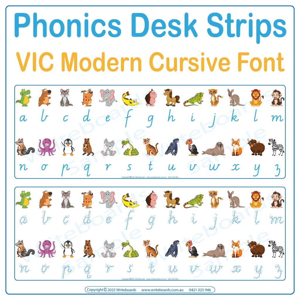 VIC Modern Cursive Font Resources for Teachers (Ages 4–6) - Writeboards