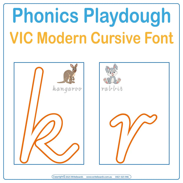 VIC Modern Cursive Animal Phonics Play Dough | Interactive Learning ...