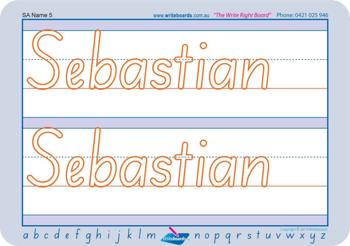 Teach Your Child How to Write Their Name using SA Modern Cursive Font
