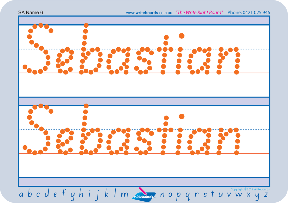 Teach Your Child How to Write Their Name using SA Modern Cursive Font ...