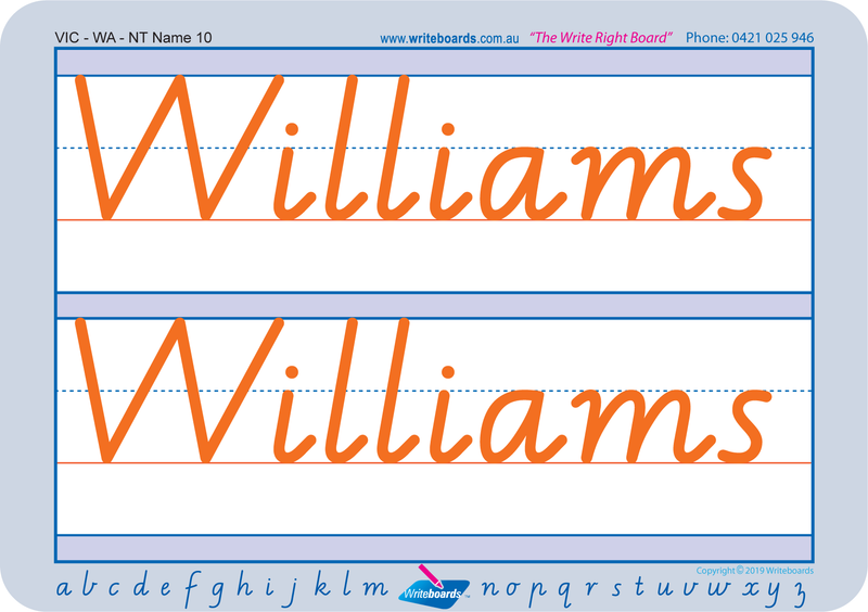 Teach Your Child How to Write Their Name using VIC Modern Cursive Font ...