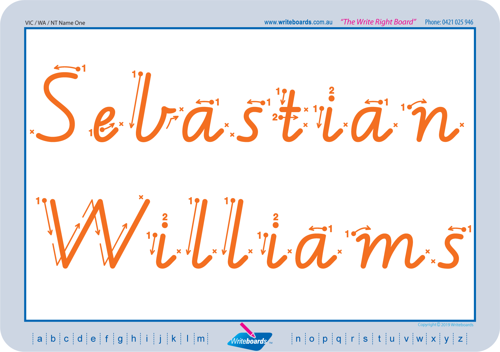 Teach Your Child How to Write Their Name using VIC Modern Cursive Font ...