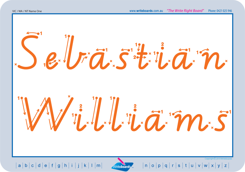 Teach Your Child How to Write Their Name using VIC Modern Cursive Font