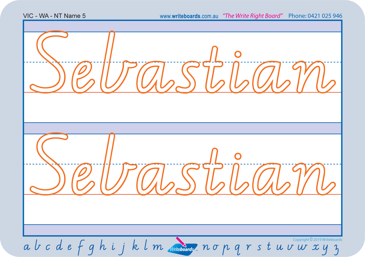 Teach Your Child How to Write Their Name using VIC Modern Cursive Font ...