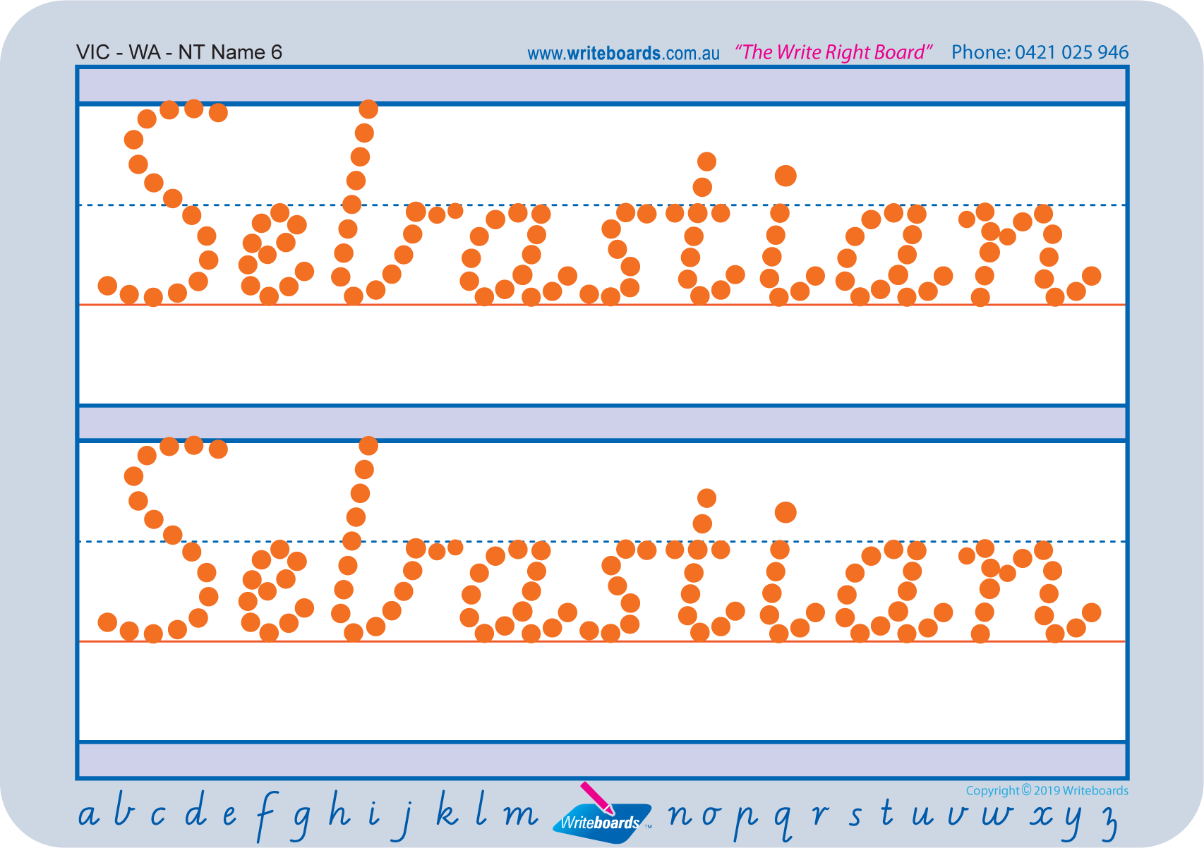 Teach Your Child How to Write Their Name using VIC Modern Cursive Font
