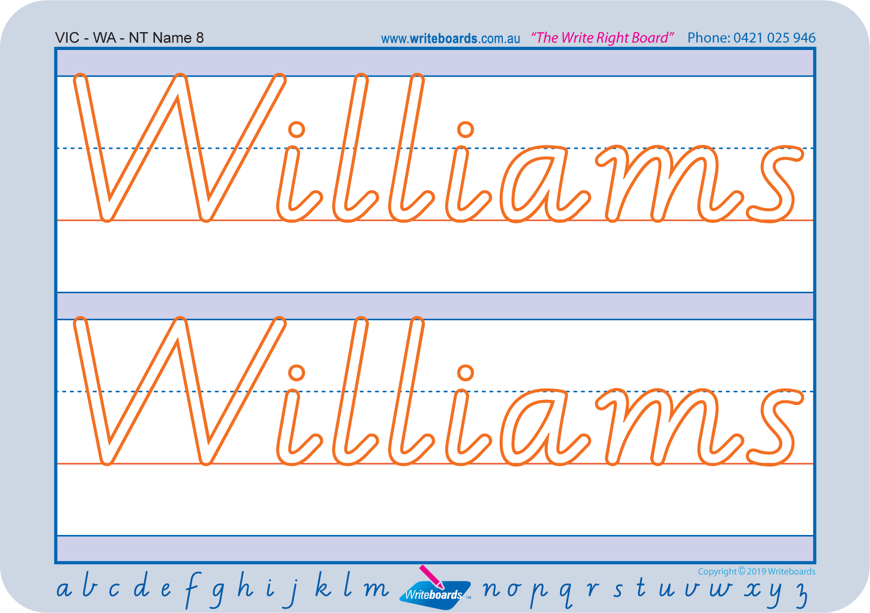 Teach Your Child How to Write Their Name using VIC Modern Cursive Font ...