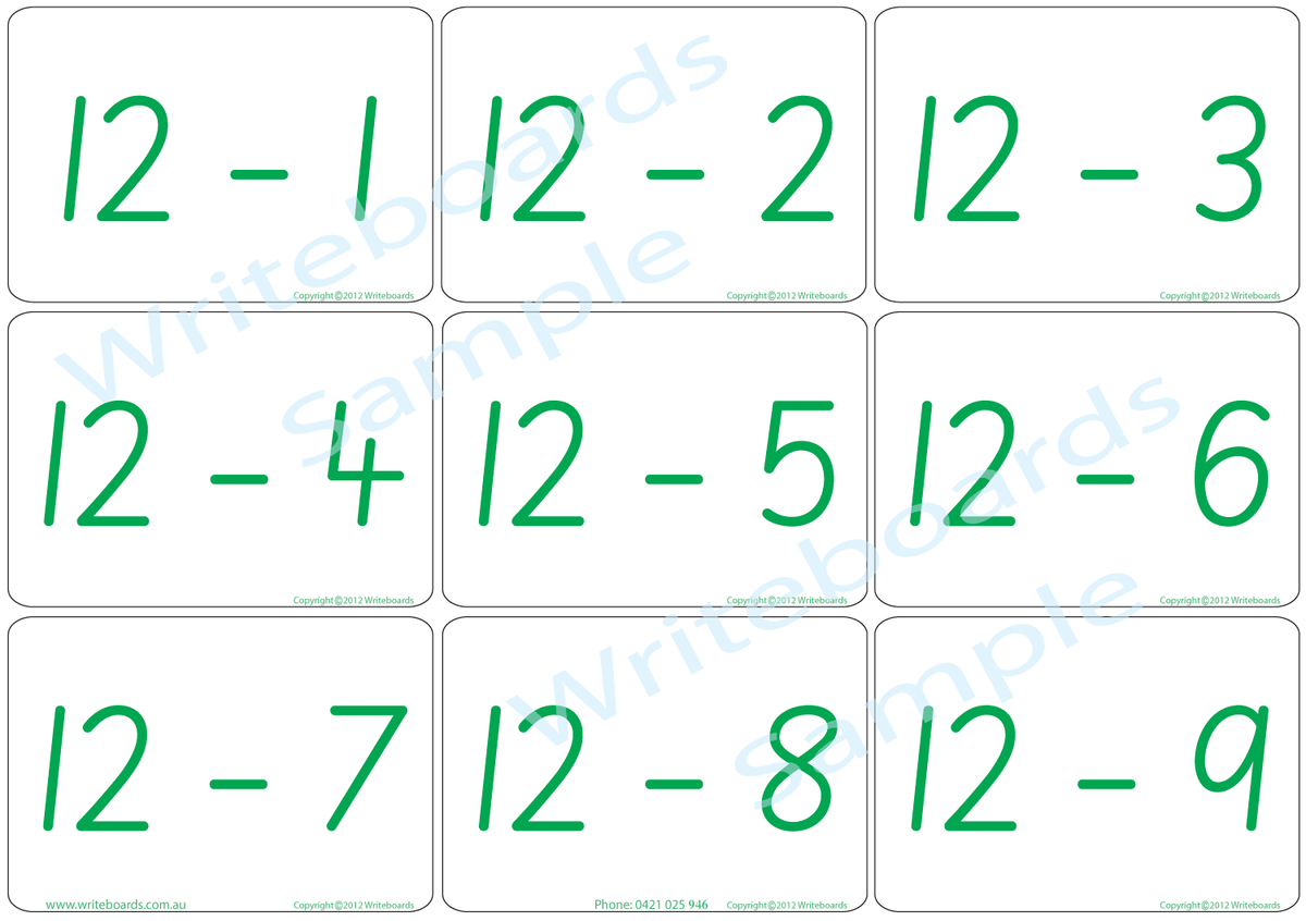 Arithmetic Bingo - SA Modern Cursive Font - Writeboards