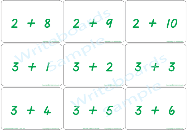 Arithmetic Bingo - TAS Modern Cursive Font - Writeboards