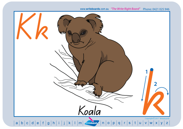 Australian Animal Worksheets - QLD Modern Cursive Font - Writeboards