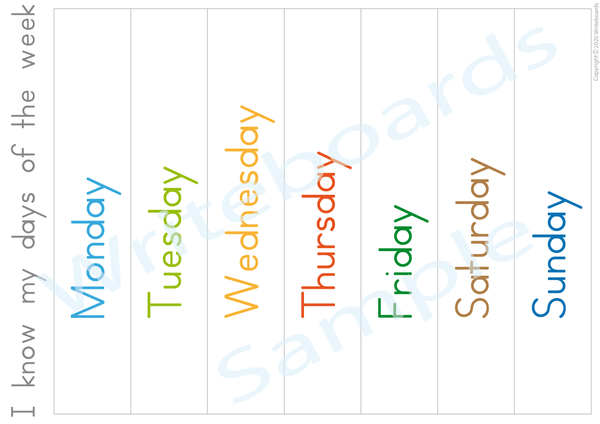 Busy Book Days of the Week Package | Writeboards | Children’s Writing Board