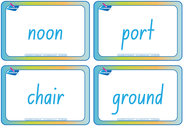 NSW Foundation Font Compound Words Flashcards - Writeboards