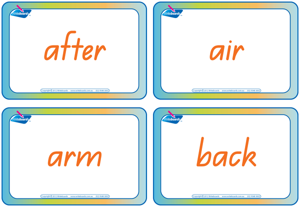 QLD Beginner Font Compound Words Flashcards - Writeboards