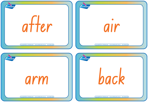 NSW Foundation Font Compound Words Flashcards - Writeboards