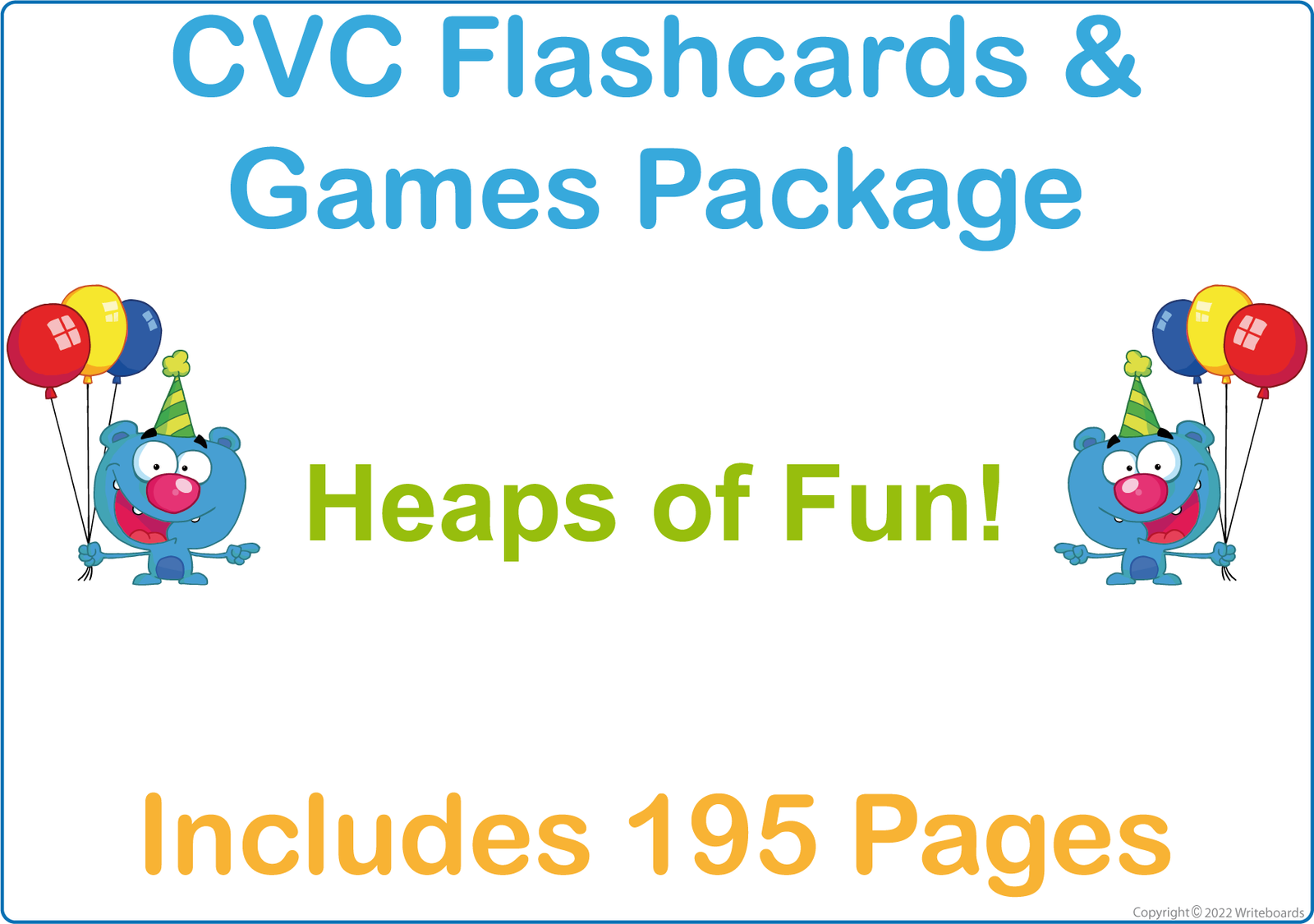 CVC Flashcard & Games Package for Teachers | Writeboards | Children’s ...