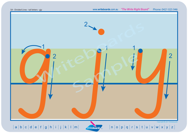 Divided Lines Worksheets - SA Modern Cursive Font | Writeboards ...