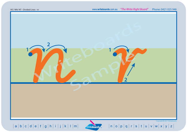 Divided Lines Worksheets - VIC Modern Cursive Font - Writeboards