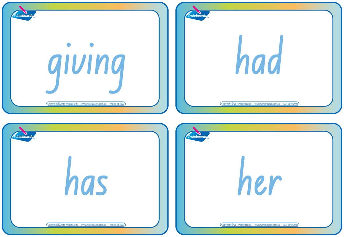 Dolch Words - NSW Foundation Font | Writeboards | Children’s Writing Board