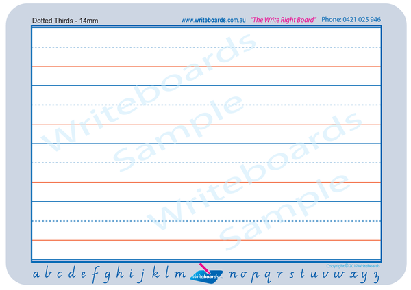 VIC Modern Cursive Font Dotted Third Line Worksheets | Writeboards ...