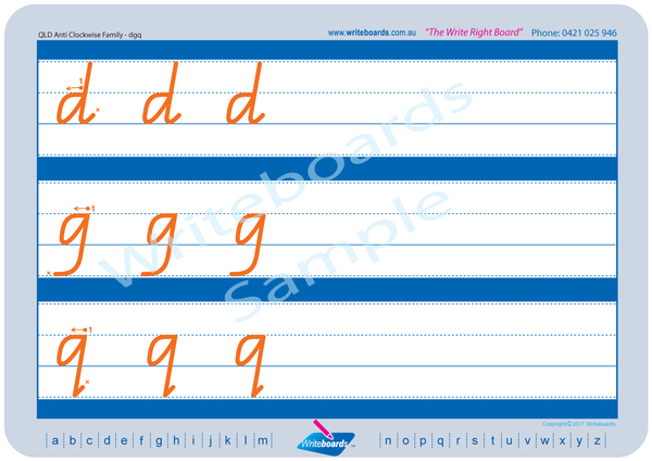 QCursive Family Alphabet Worksheets - Writeboards