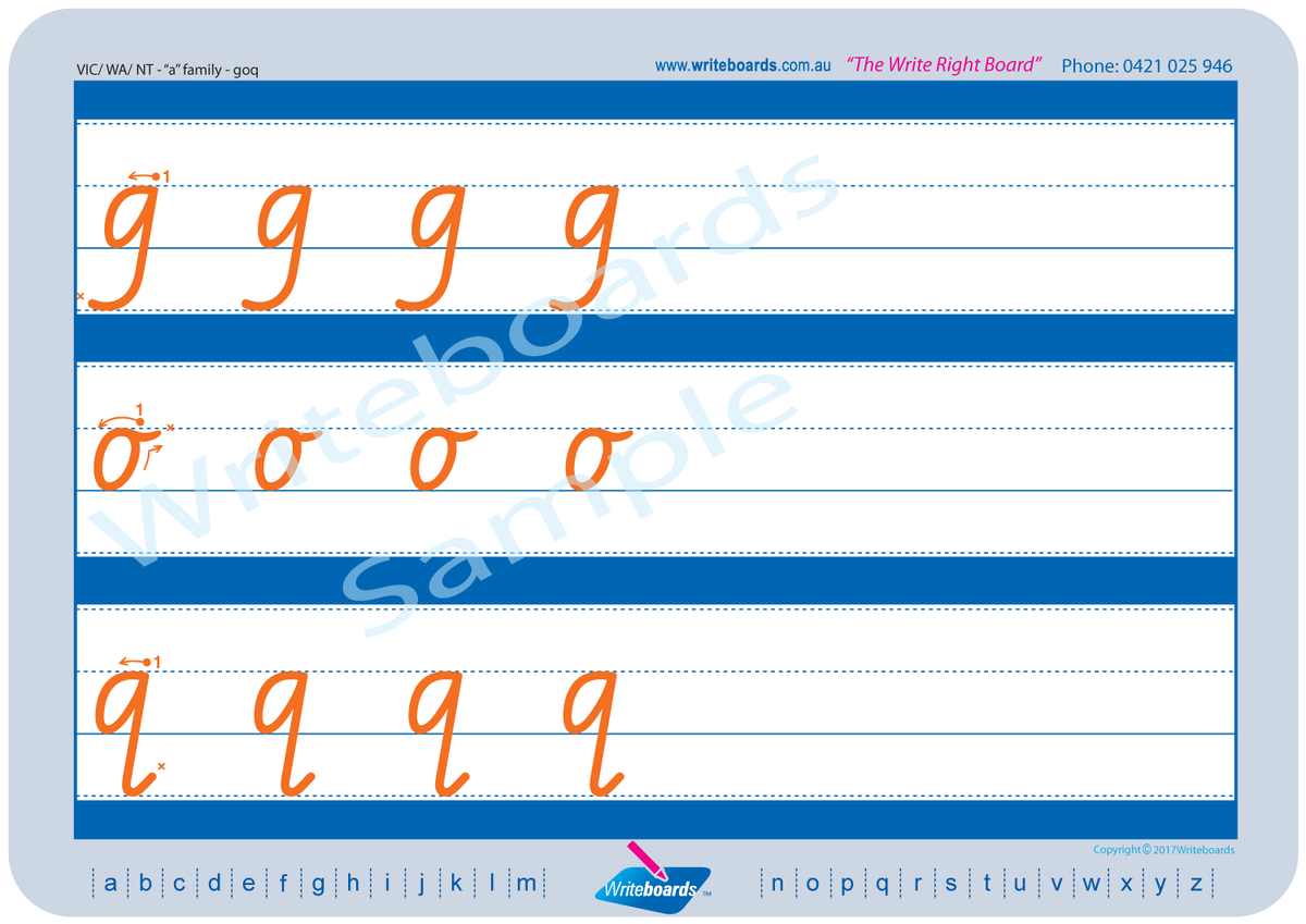 Family Letters - VIC Modern Cursive Font | Writeboards | Children’s ...