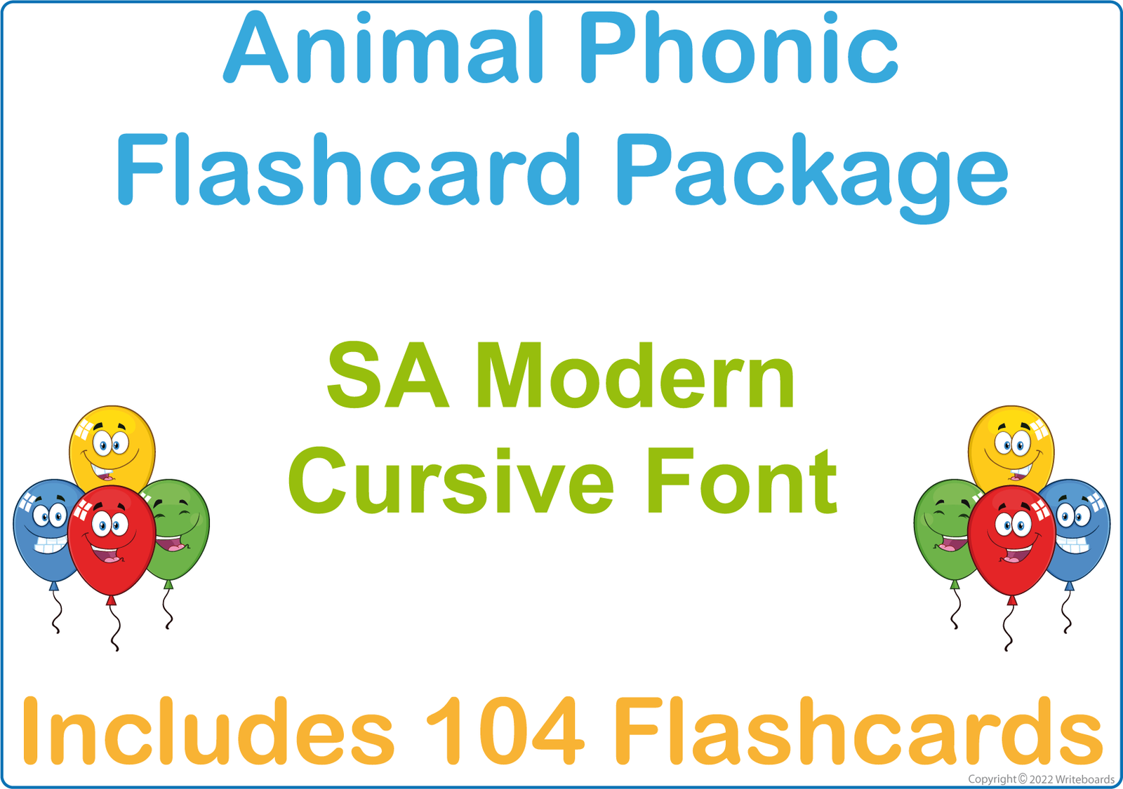 SA Modern Cursive Font CVC Flashcard & Games Package - Writeboards